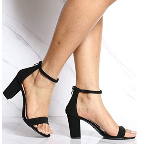 Shoes | Black Block High Heel Sandal | Poshmark